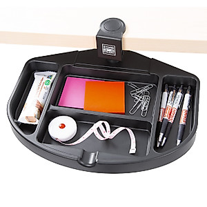Stand Steady Pen Cup | Original 3-in-1 Desk Organizer | Free Up Desk Space with Clamp On Pen Holder & Bag Hook | No Drill Needed | Organize Pencils, Markers, Paper Clips & More (Black)