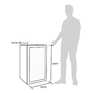 NewAir Beverage Refrigerator Cooler with 126 Can Capacity - Mini Bar Beer Fridge with Right Hinge Glass Door - Cools to 37F - Stone Brewing