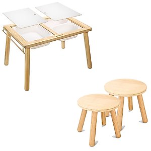 wingyz Sensory Tables + 2Pack Wooden Step Stools for Kids Toddler