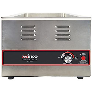Winco FW-L600 Electric Food Well, 4/3 Size, Stainless Steel