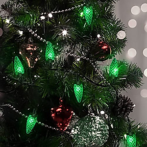 Anycosy Christmas Lights, St. Patrick's Day String Lights, 16.4 Ft 50 LEDs C6 Battery Operated Strings Lights 8 Modes for Party Garden Patio Indoor Outdoor Christmas Decorations, Green