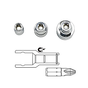 KAIFNT K301 Square Drive Magnetic Bit Holder Socket Adapters, 3-Piece