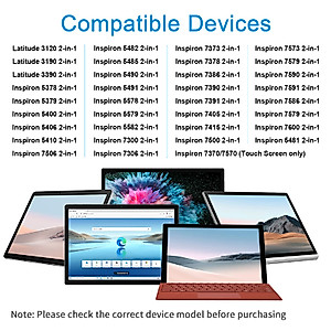 Active Stylus Pen for Dell Inspiron/5406/5410/7300/7306/7405/7500/5485/5482/5490/7390/7590/7586/7386/5485, Latitude 3120/7220/3390 (Not for All Dell, Check Suitable Model Before Order)