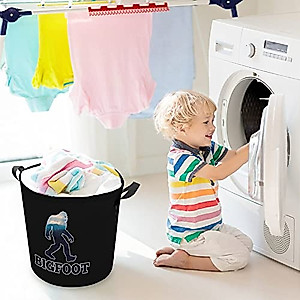 Bigfoot Foldable Laundry Basket Waterproof Hamper Storage Bin Bag with Handle 16.5"x 16.5"x 17"