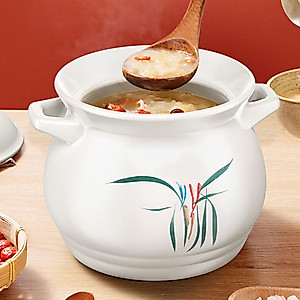 Hemoton Stove Oven Ceramic Stew Pot Soup Pot Casserole Pot Oven Pot Stockpot Clay Pot Earthenware Pot Ceramic Cookware with Cover for Stew Steam Christmas Supplies Japanese Soup Bowl