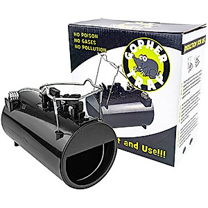 Southern Homewares Black Hole Gopher / Rodent / Mole Easy Set Spring Loaded Trap, Non-Toxic Pest Eliminator 2.0
