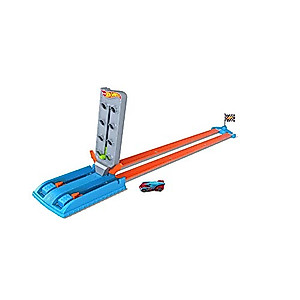 Hot Wheels Toy Car Track Set Drag Strip Champion with 1:64 Scale Car, Head-To-Head Racing, Connects to Other Sets