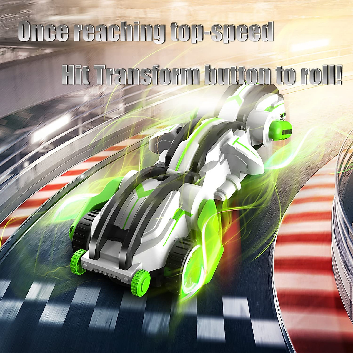 HCTENGIINE Birthday Graduation for Boys Gifts Outdoor RC Fall Toys Remote Control Snake, RC Stunt Snake 360° roll Toys，2 Batteries 30+min，Toys for 6+ teen boys, Green toy