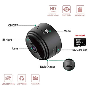 Mini Spy Camera Wireless Hidden Home WiFi Security Cameras with App 1080P, Bundle Night Vision Indoor Outdoor iPhone/Android Phone Small Nanny Cam for Cars etc