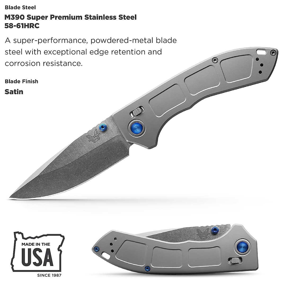 Benchmade - Narrows 748 EDC Knife with Gray Titanium Handle (748)