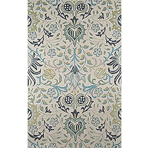 Momeni Rugs Newport Collection, 100% Wool Hand Tufted Loop Cut Contemporary Area Rug, 2'3" x 8'3" Runner, Blue
