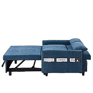 3-in-1 Loveseat Convertible to Sleep Sofabed, Modern Fabric Futon Sofa with Pull Out Sleeper Couch Bed, 2 Seater Sofá with Reclining Backrest for Living Space