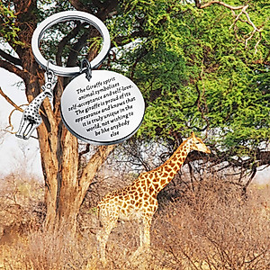 ENSIANTH Giraffe Keychain Giraffe Lover Gift Inspirational Gift for Friend Giraffe Jewelry for Woman (Giraffe Keychain)