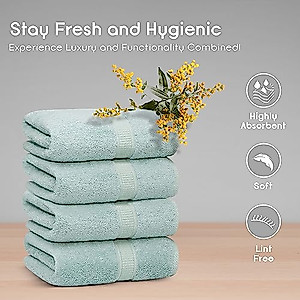 Ariv Towels 4-Piece Large Premium Bath Towels Set-Suitable for Sensitive Skin & Daily Use-Soft, Quick Drying & Highly Absorbent Towels for Bathroom, Gym, Hotel & Spa- 30" X 52"- Duck Egg