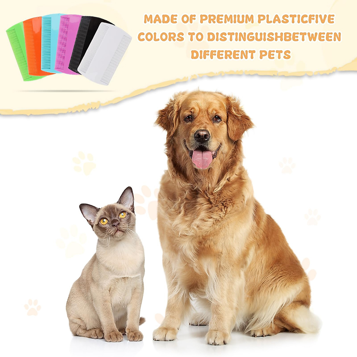 BUWUSMU 90 Pcs Double Side Tooth Pet Flea Comb Bulk for Cats Dogs Lice and Tick Comb for Small Cats Dogs Kitten Indoor(6 COLORS)