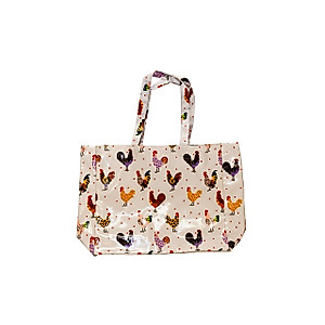Fluffy Layers Collection Farm Country Girl Fashion PVC Tote Bag (Chickens & Leopard)…