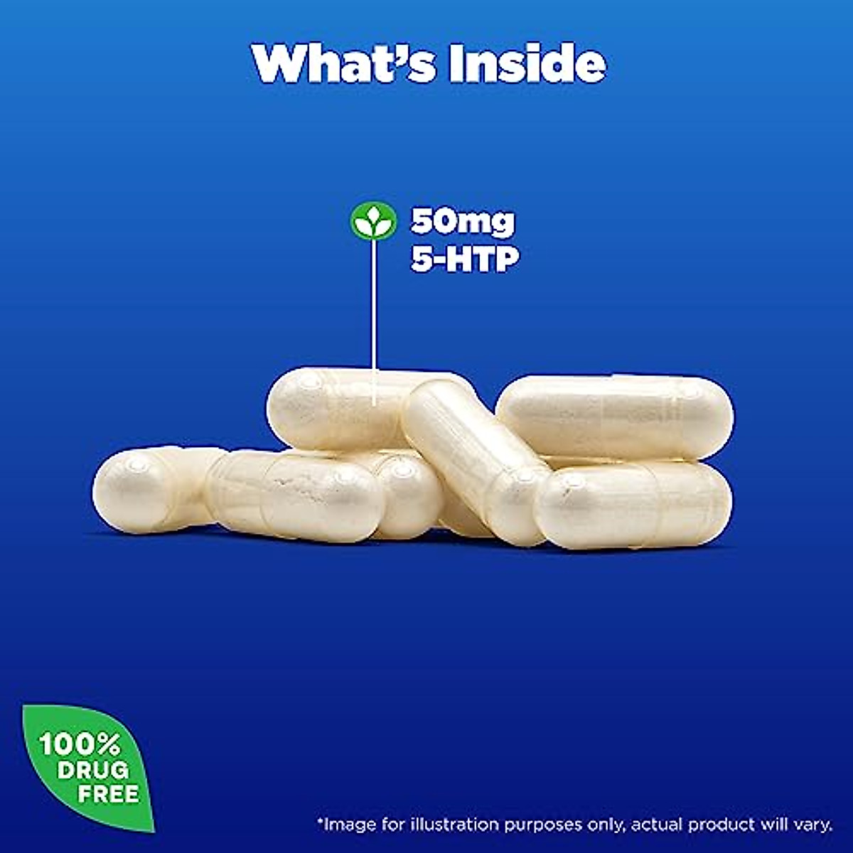 Natrol Mood & Stress 5-HTP 50mg, Dietary Supplement Helps Support a Balanced Mood, 45 Capsules, 11-45 Day Supply