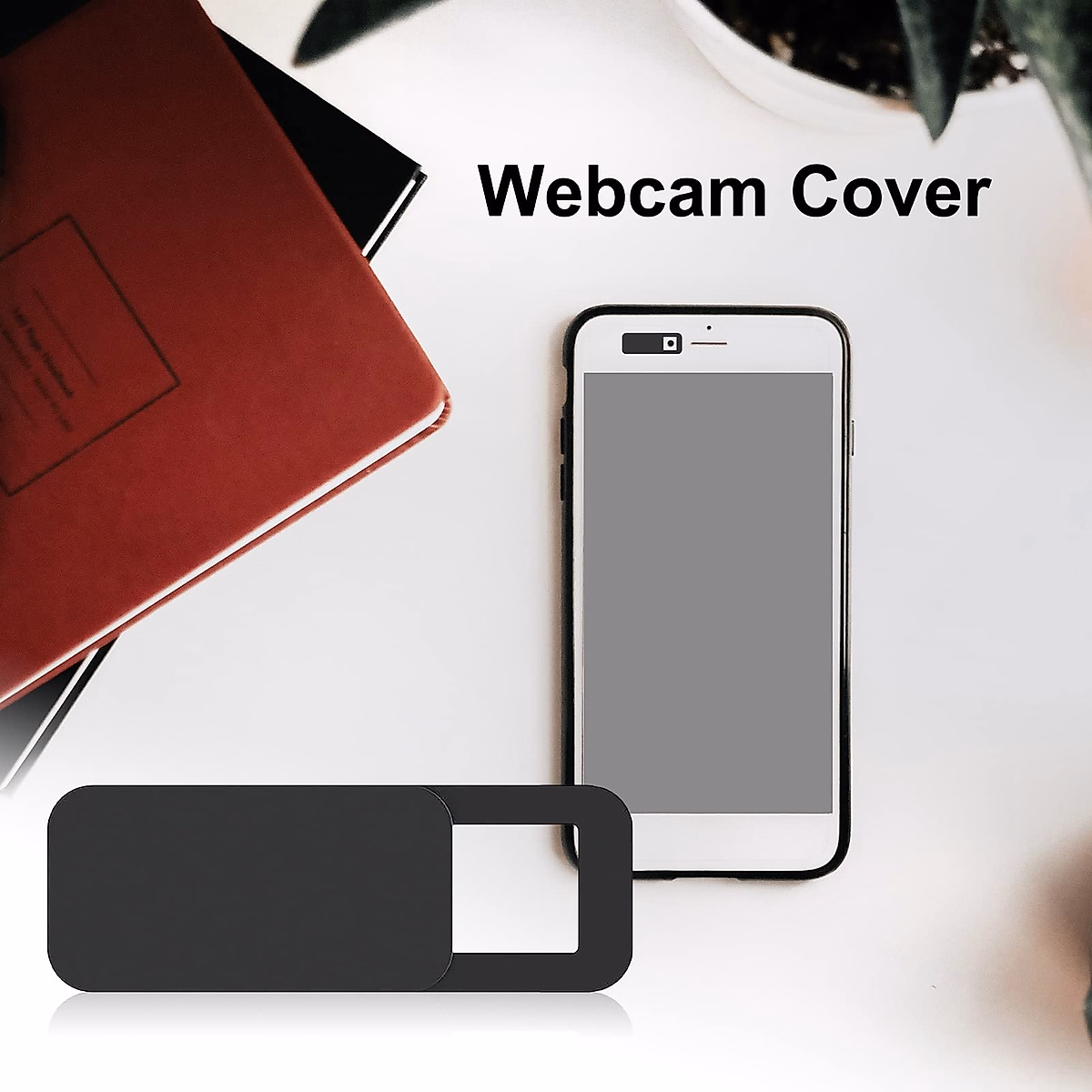 Webcam Cover Slider for Privacy, Dust-proof Privacy Protection Anti-peep Long Ultra-thin Web Camera Cover Camera Sticker Slider for Laptop, PC, Desktop, Tablet, Smartphone, Camera Privacy Covers Black