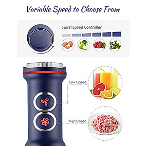 YISSVIC Hand Blender 1200W 5 In 1 Immersion Blender 12 Speed Stick Blender with 500ml Food Grinder 700ml Container Chopper Whisk Puree Infant Food, Smoothies, Sauces Soups