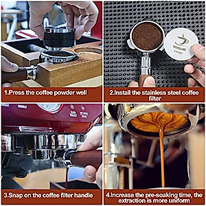 2 Packs 53.5 Puck Screen with Stand - Metal Espresso Coffee Filter, Reusable Puck Screen Replacement, Perfect Espresso Distribution Tool Compatible with Espresso Machine 54mm Portafilter Basket