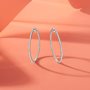 Ross-Simons 2.00 ct. t.w. Diamond Inside-Outside Hoop Earrings