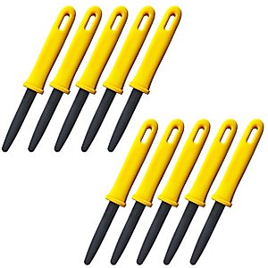 CANARY Corrugated Cardboard Cutter 7.5" [Non-Stick Coating Blade], Safety Box Cutter Package Opener Tool, Made in JAPAN, Yellow (Industrial Bulk Pack 10 pcs)