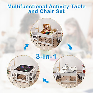 Kids Table and Chair Set with Storage,Toddler Table and Chair Set 2-4 Year Old, Toddler Activity Table,Kids Desk and Chair Set,Mesa para Niños,Table for Kids 2-5