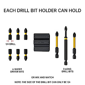 CNCSS Drill Bit Holder Tool Holster for DEWALT Milwaukee Pack of Two Carry up to Six Driver Bits on black