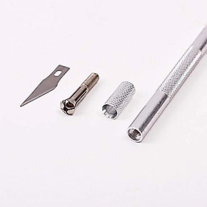 OFIXO Metal Handle Scalpel, Blade Knife Wood Paper Cutter Craft Pen Knives,Engraving DIY Hand Tools