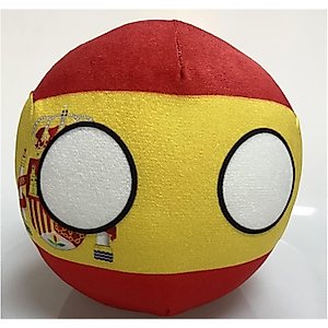 GANGKJDS Polandball Countryballs Plush Doll Ukraine Spain Hungary Portugal Romania Greece Austria Mexico Poland Ball (Spain B,3.8 inch)