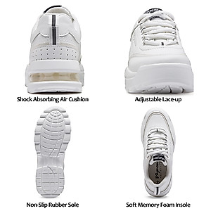 Vepose Women's 8019 Fashion Sneakers, Air Cushion Lace-up Walking Sneakers, Grey, Size 8 US -Memory Foam Running Shoes(CJY8019 Grey 08)