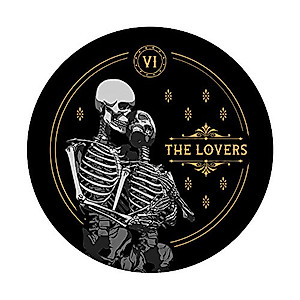 The Lovers Tarot Card Occult Astrology Skull PopSockets PopGrip: Swappable Grip for Phones & Tablets