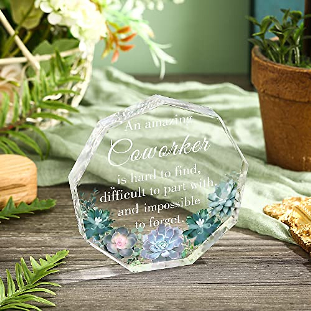 Yulejo Going Away Gifts for Coworkers Women Retirement Plaque Goodbye Best Boss Colleague Acrylic Coworker Leaving Keepsake Paperweight Men Healthcare Worker(Nine Side)