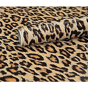 Fablon FAB12134 Leopard Adhesive Film, Neutral , Yellow