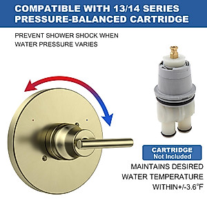 Replacement for Delta Trinsic 14 Series Single-Function Champagne Bronze Shower Valve Trim Kit, Shower Handle, Champagne Bronze Shower Trim Kit T14059-CZ (Cartridge and Valve Not Included)