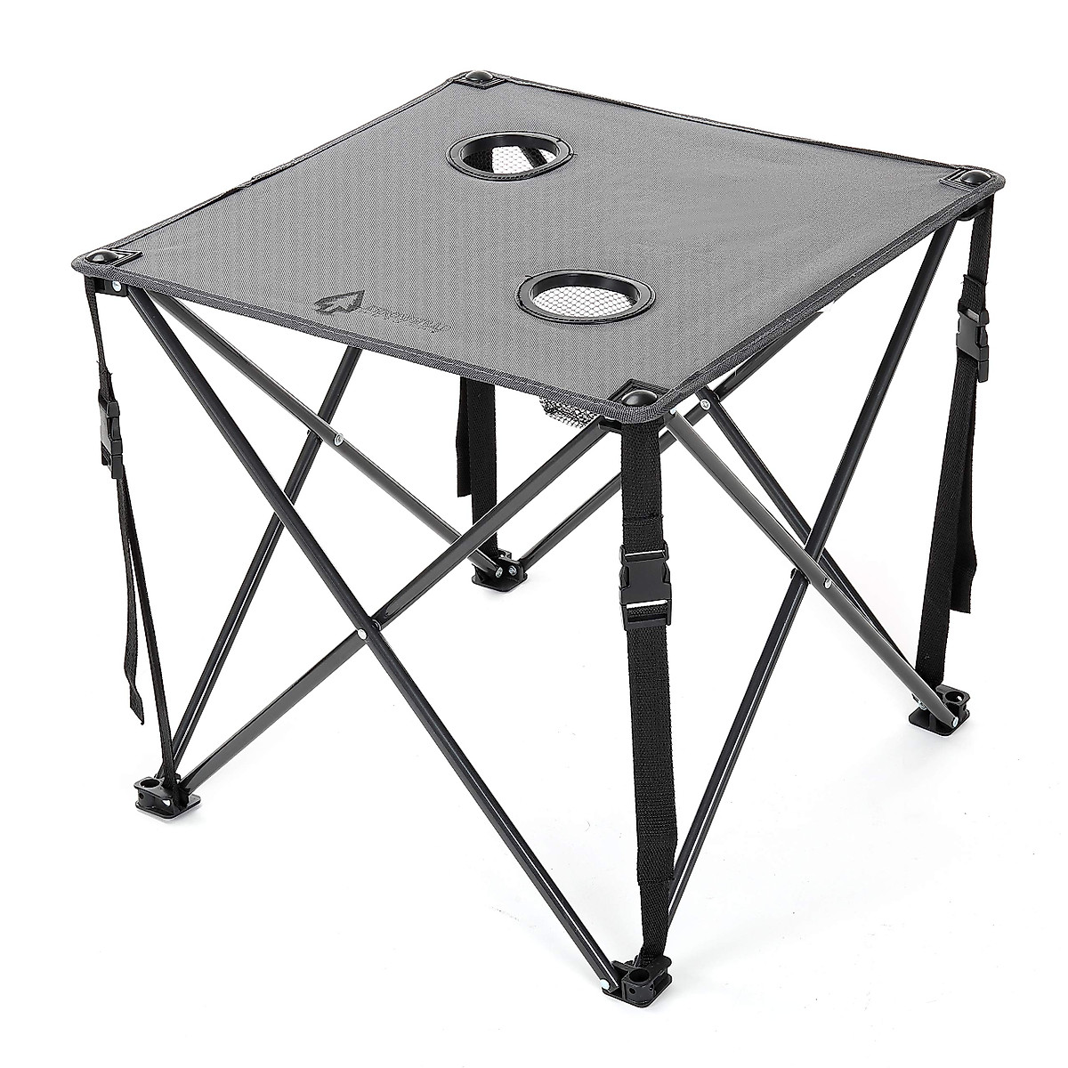 ARROWHEAD OUTDOOR 26” (66cm) Heavy-Duty Portable Camping Folding Table, 2 Cup Holders, Compact, Square, Carrying Case Included, Steel Frame, High-Grade 600D Canvas, USA-Based Support