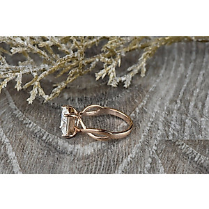 BeBold 1ct Radiant Cut Moissanite Engagement Ring for Women Rose Gold Plated Infinity Solitaire