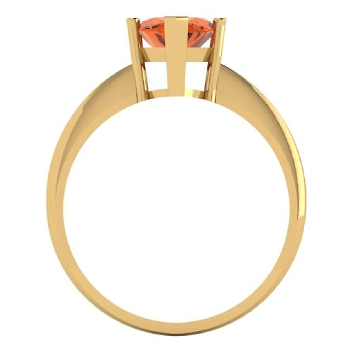 Clara Pucci 2.5 ct Marquise Cut Solitaire Red Simulated Diamond Engagement Bridal Promise Anniversary Ring 18K Yellow Gold Size 7.75