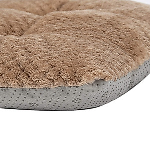 WONDER MIRACLE Fuzzy Deluxe Pet Beds, Super Plush Dog or Cat Beds Ideal for Dog Crates, Machine Wash & Dryer Friendly (15" x 23", S-Mocha)