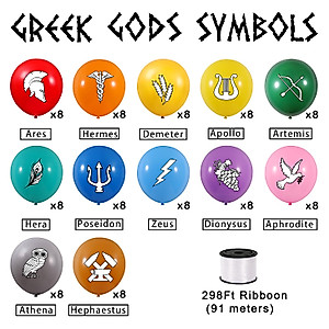 Greek Mythology Balloons, 96pcs Greek God Balloons, Htabiol Greek Mythology Party Decorations, Greek God Party Decorations, Suit for Greek Mythology Birthday Party, Percy Jackson Birthday Party