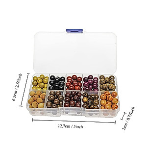 200pcs 8mm Stone Beads Kit Round Loose Gemstone 10 Color Wood Beads for Bracelet Necklace Earrings Jewelry Making