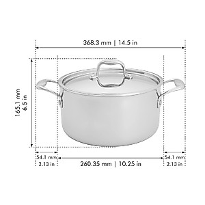 HENCKELS Clad Impulse 10-pc 3-Ply Stainless Steel Pots and Pans Set, Cookware Set, Fry Pan, Saucepan with Lid, Saute Pan with Lid, Dutch Oven with Lid, Stay-Cool Handles, Induction Stove Compatible