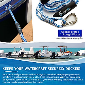 Premium Bungee Dock Line for Boats & PWC - DockingPal | Elastic Mooring Rope Stretches to Absorb Shocks & Prevent Damage to Your Watercraft | Safer Docking for Your Boat, Jet Ski, Pontoon or Kayak