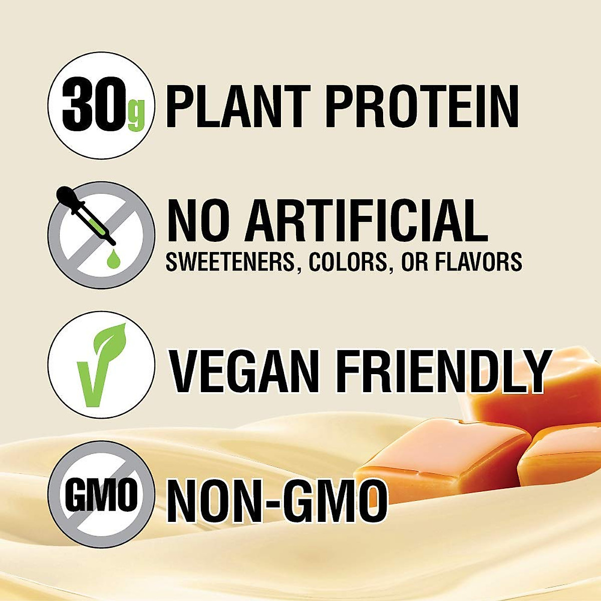 Lean Body Ready-to-Drink, Plant-Based Vegan Vanilla Caramel Protein Shake, 30g Protein, No Artificial Flavors, Sweeteners or Colors, Non GMO, Gluten Free, Premium Pea & Rice Blend (Pack of 12)