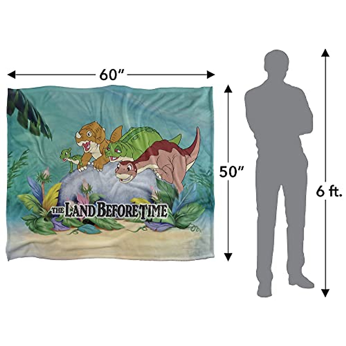 Land Before Time Littlefoot and Friends Officially Licensed Silky Touch Super Soft Throw Blanket 50" x 60"