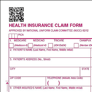 CMS 1500 Claim Forms - HCFA (Version 02/12) 2,500 Sheets, Approved OMB-0938-1197