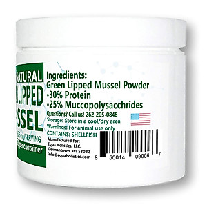 Equa Holistics Green Lipped Mussel Powder for Dogs, All-Natural Hip & Joint Support Dietary Supplement Formula for Dogs (120 Servings)