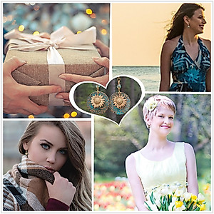 la luen Sunflower Dangle Earrings,Boho Fashion Elegant Vintage Round Ethnic Hook Earrings for Women (Bohemian style)