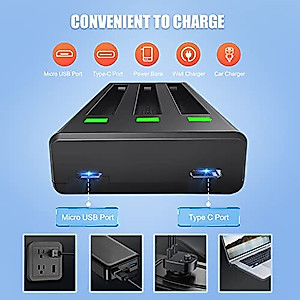 2 Pack ONE X3 Battery & Triple USB Charger Hub Bundle Compatible with Insta360 ONE X3 Camera (Battery Not Waterproof)