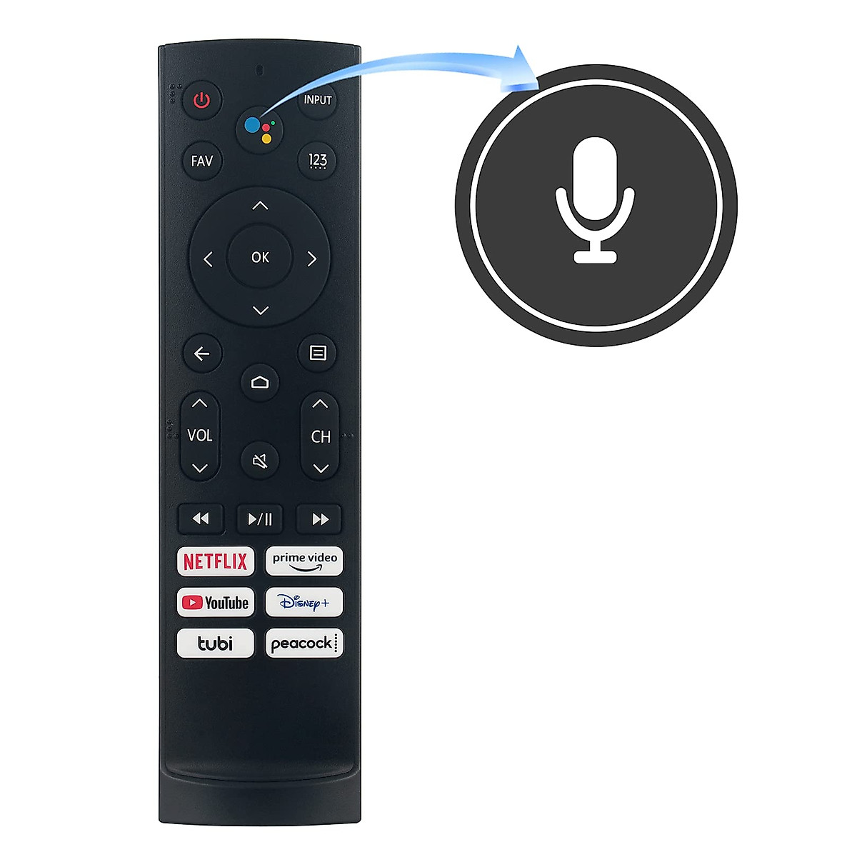 ERF3A90 Replacement Remote Control - ALLIMITY - fit for Hisense Android Smart TV Remote Control 75A6H 70A6H 65A6H 55A6H 43A6H ‎50A6H 65U8H 75U8H U8H 55U7G 65U7G 75U7G 55U78G